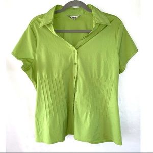 Fred David | Tops | Fred David Button Down Blouse Lime Green | Poshmark